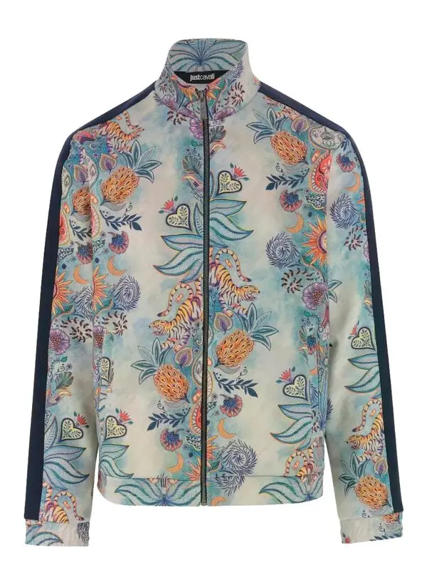 Just Cavalli Floral Zip-up Cardigan - Neutrals