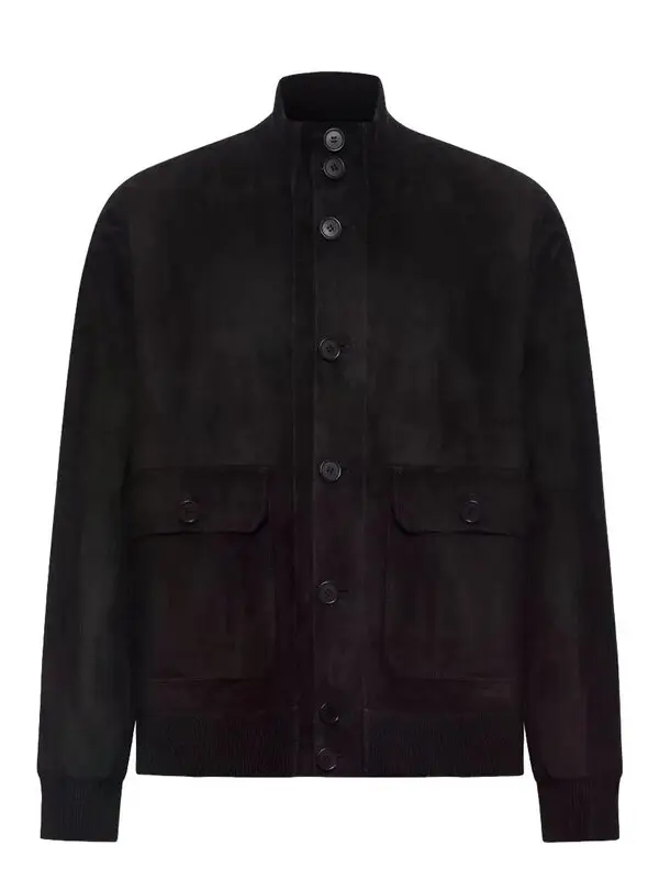 SALVATORE SANTORO Suede Button Jacket - Black