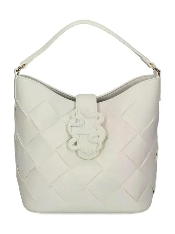 Just Cavalli Woven Snake-detail Bag - White