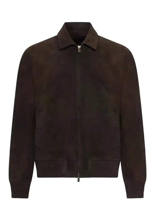 SALVATORE SANTORO Zipped Suede Jacket - Brown