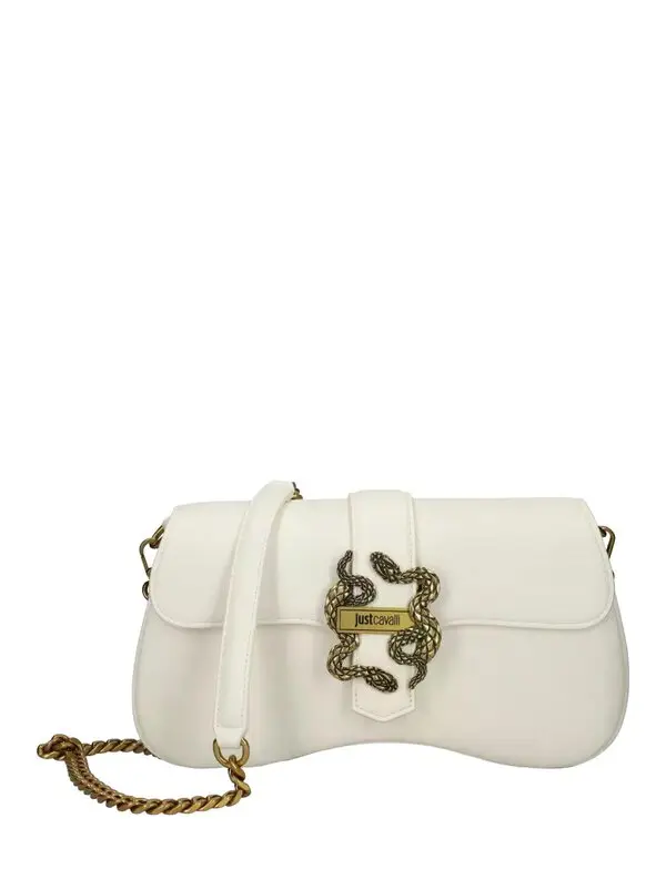 Just Cavalli Buckle Shoulder Bag - White