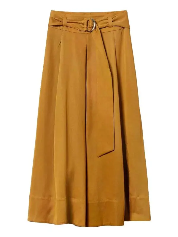 TWINSET Belted Midi Skirt - Brown