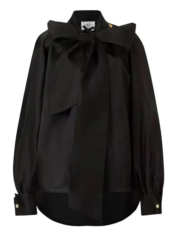 EDWARD ACHOUR PARIS Bow Blouse - Black