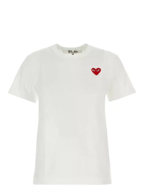 Play Comme Des Garcon Heart-motif T-shirt - White