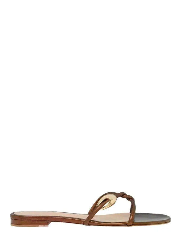 GIANVITO ROSSI Jungle Mamba Leather Sandals - Brown
