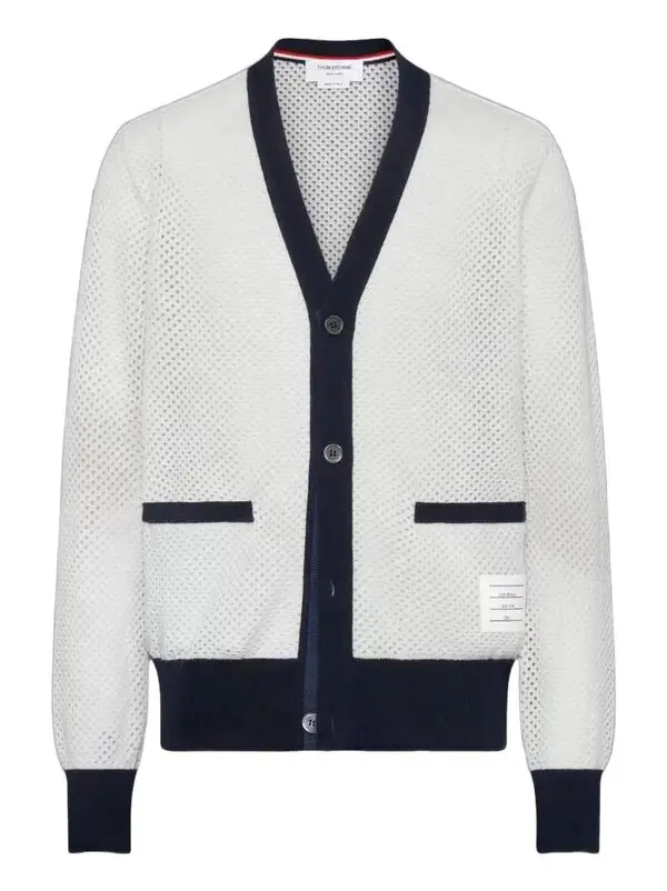 Thom Browne Mesh Cardigan - White