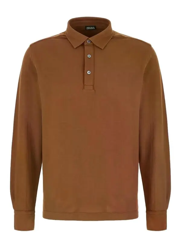 Zegna Long-sleeve Polo Shirt - Brown