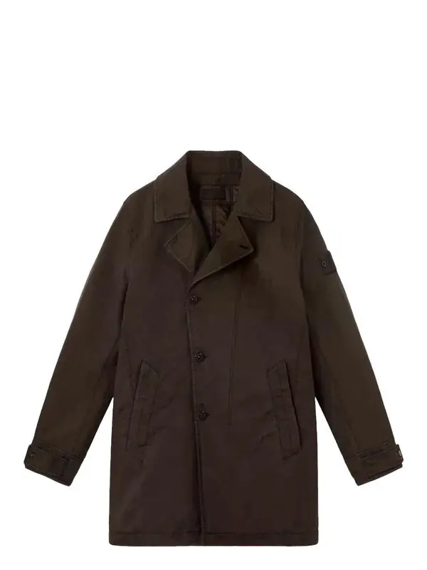 Stone Island Buttoned Patch Coat - Brown