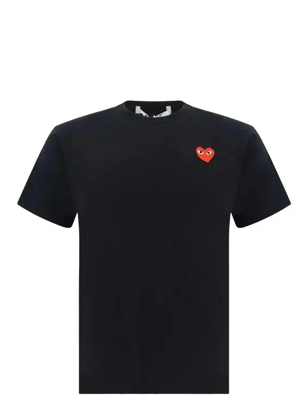 Play Comme Des Garcon Heart-appliqué T-shirt - Black
