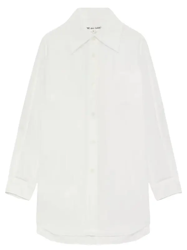 Comme Des Garçons Chest-pocket Collared Mini Dress - White