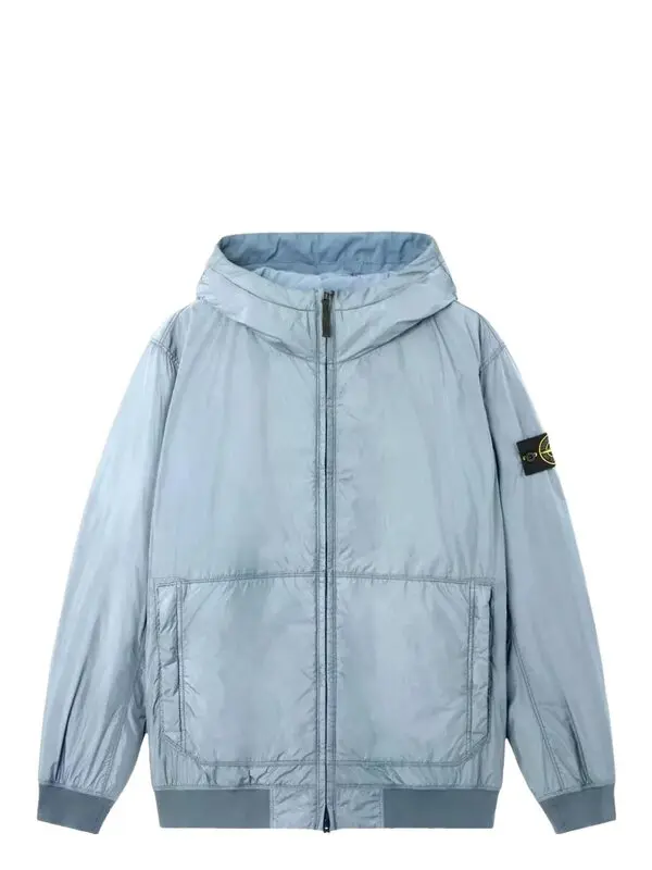 Stone Island Hooded Jacket With Front Pocket - Blue