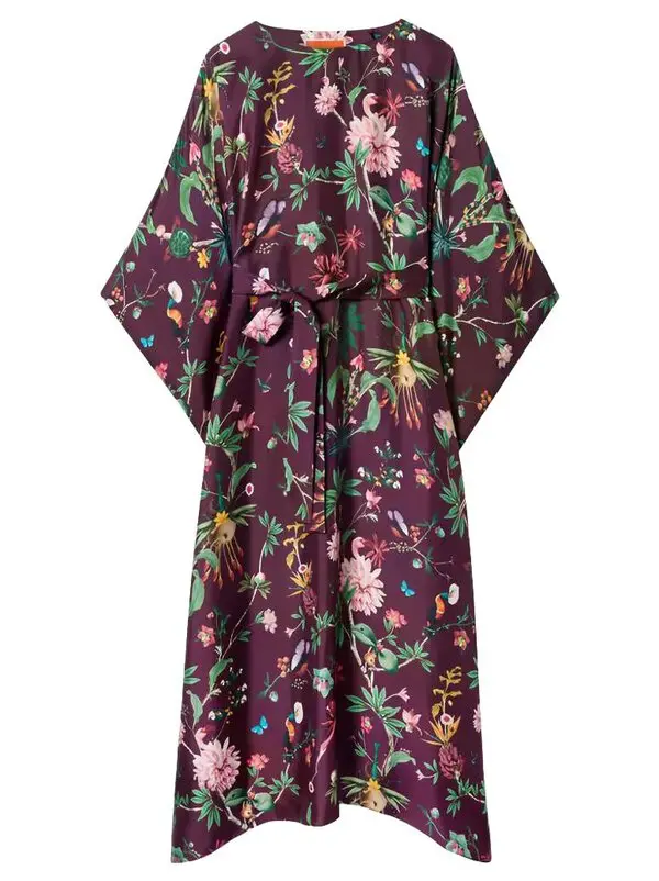 La DoubleJ Square Floral Maxi Dress - Purple