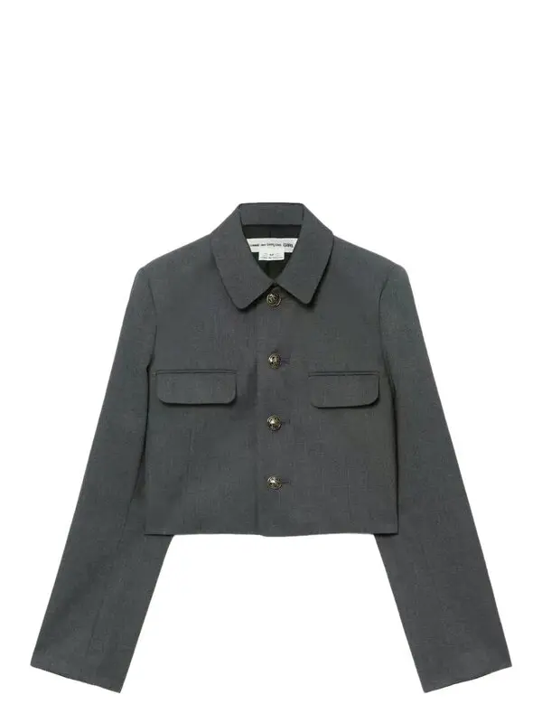 Comme Des Garçons Flap-pocket Buttoned Jacket - Grey