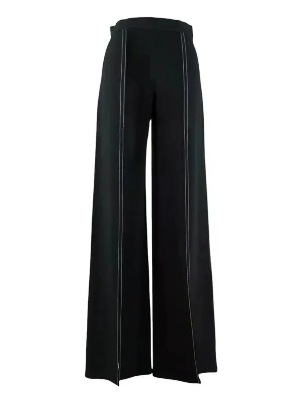 Alexis Wide-leg Striped Trousers - Black