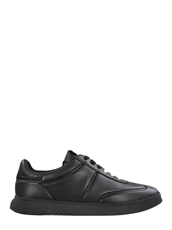 Emporio Armani Leather Sneakers - Black