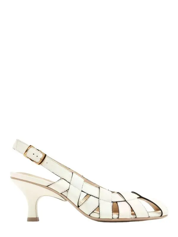 TOD'S Leather Slingback Pumps - Neutrals