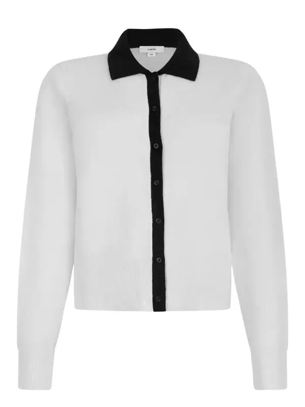 Vince Button-down Collared Cardigan - Neutrals