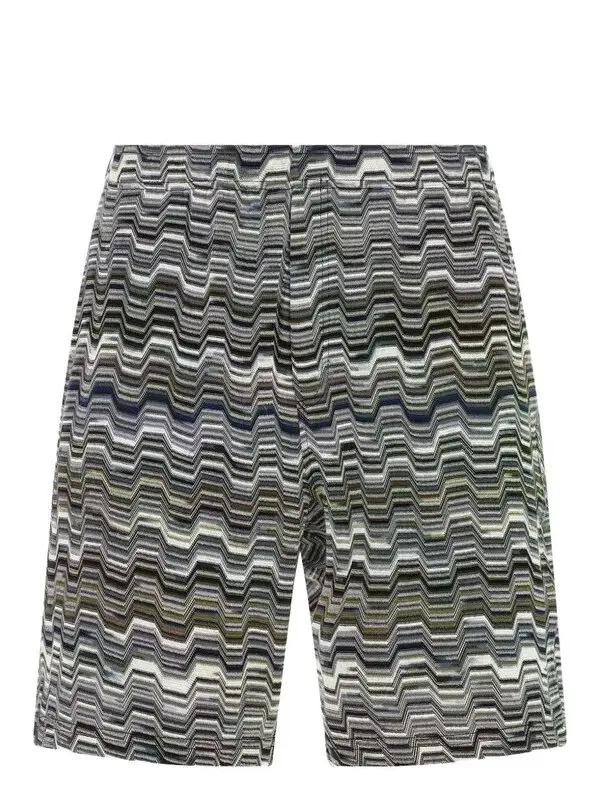 Missoni Zigzag Knitted Bermuda Shorts - White