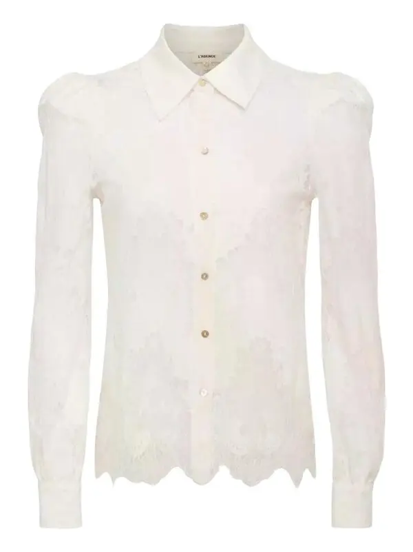 L'Agence Jenica Lace Puff-sleeve Shirt - White