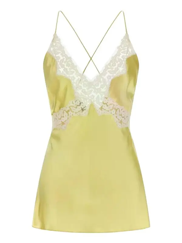 Alberta Ferretti Lace-insert Top - Yellow