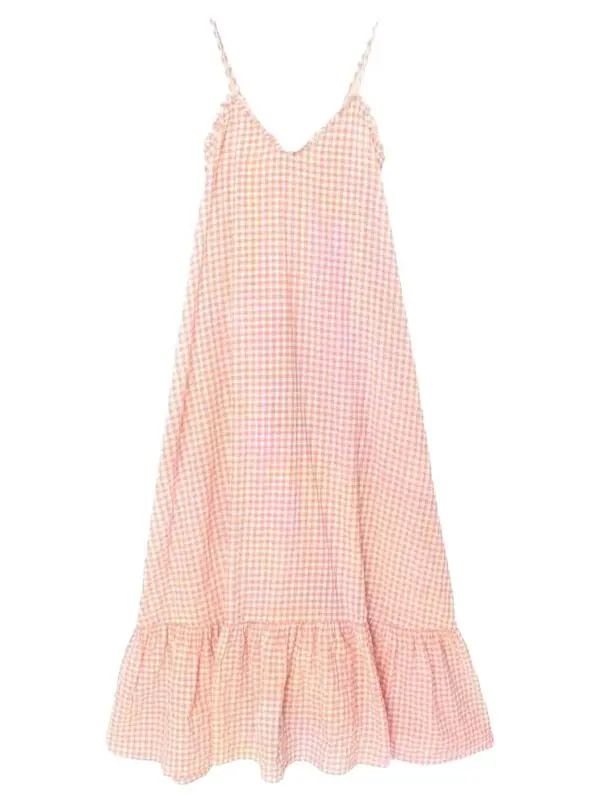 Xirena Taytum Gingham Ruffled Midi Dress - Pink