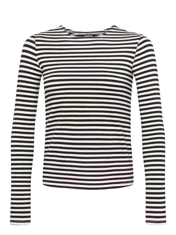 L'Agence Tess Striped Long-sleeve Top - Black