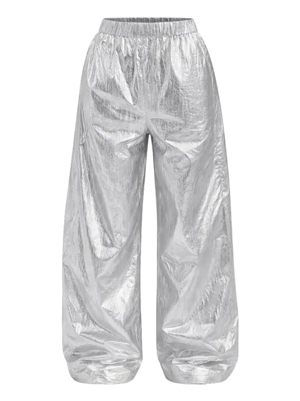 Tibi Winslow Metallic Trousers - Silver