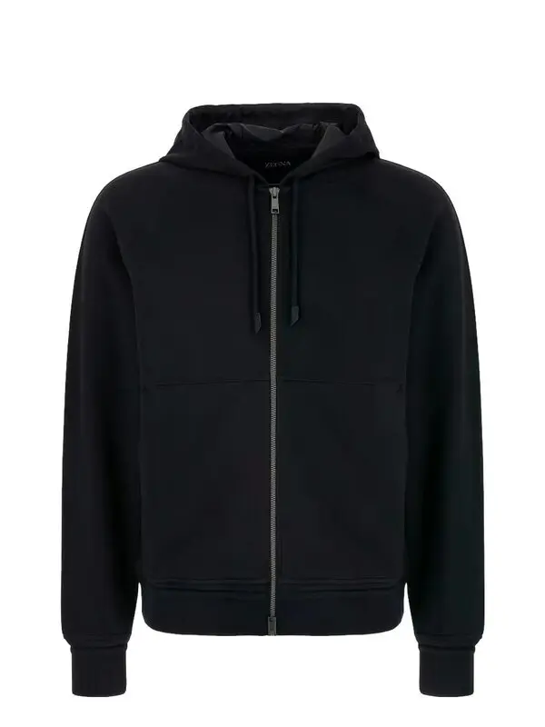 Zegna Zip-fastening Hooded Sweatshirt - Blue