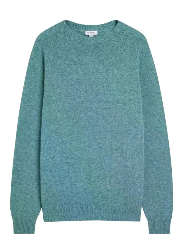 Sunspel Melangé Wool Jumper - Green