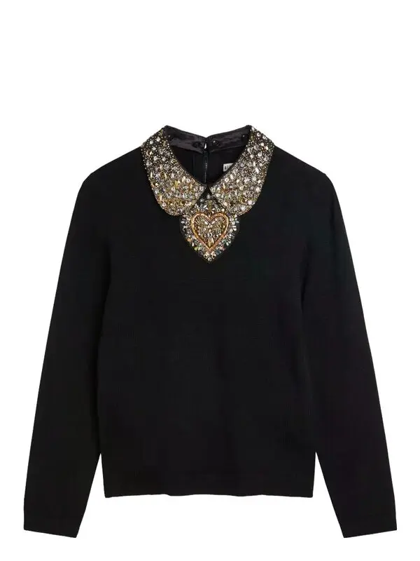 Alice + Olivia Porla Embellished Sweater - Black