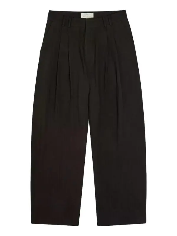 Studio Nicholson Pleated Wide Leg Trousers - Brown