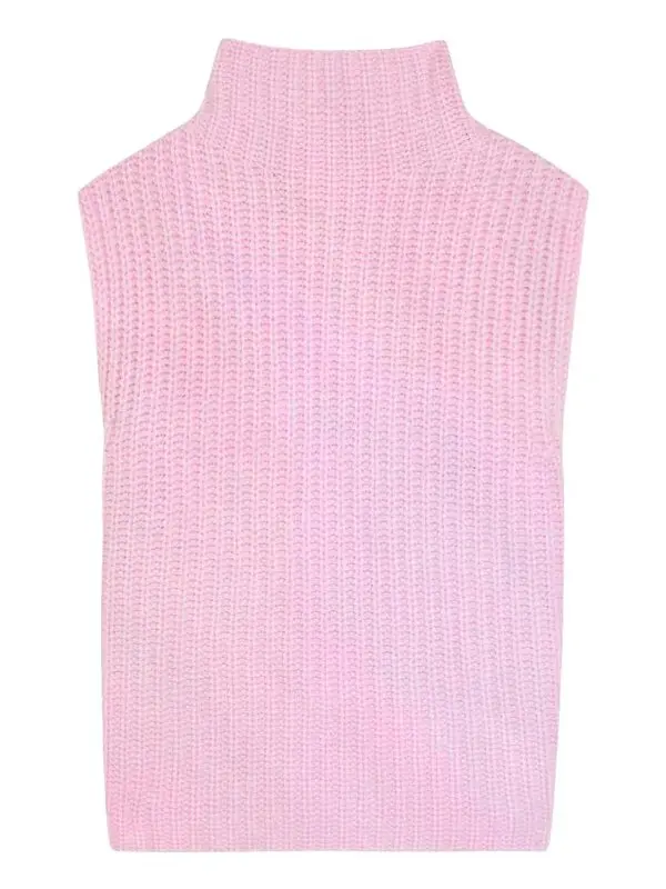 LISA YANG Roll-neck Knitted Bib - Pink