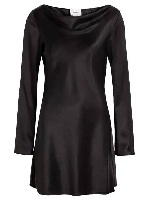 REFORMATION Mini Pike Satin Dress - Black