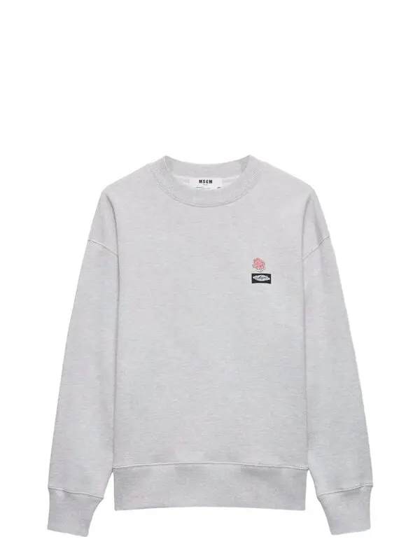 MSGM Logo Embroidered Sweatshirt - Grey