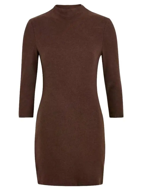 REFORMATION Camille High-neck Mini Dress - Brown