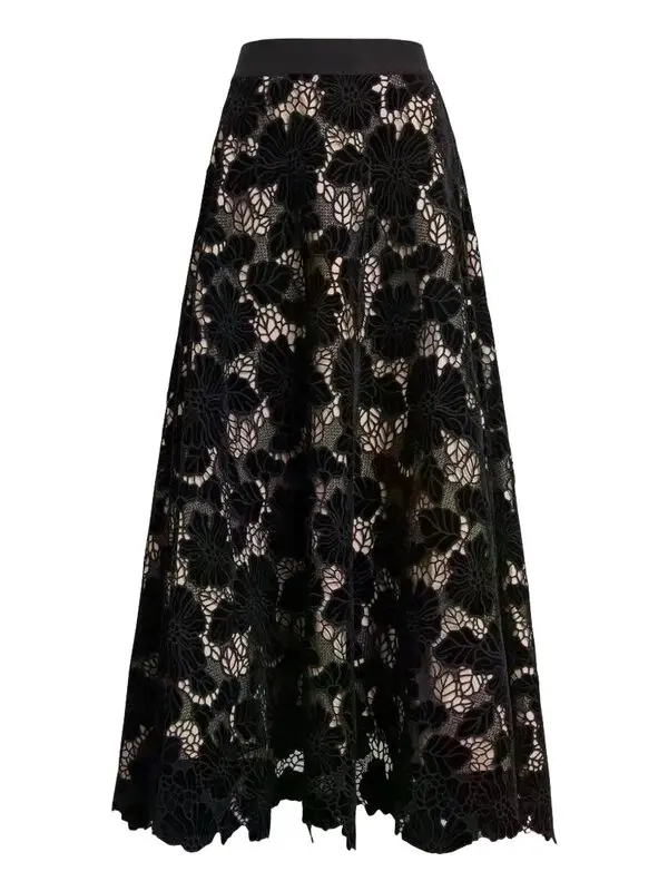 Alice + Olivia Lorena Lace Maxi Skirt - Black
