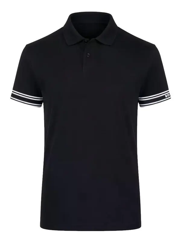 BOSS Zone Striped Short-sleeve Polo Shirt - Black