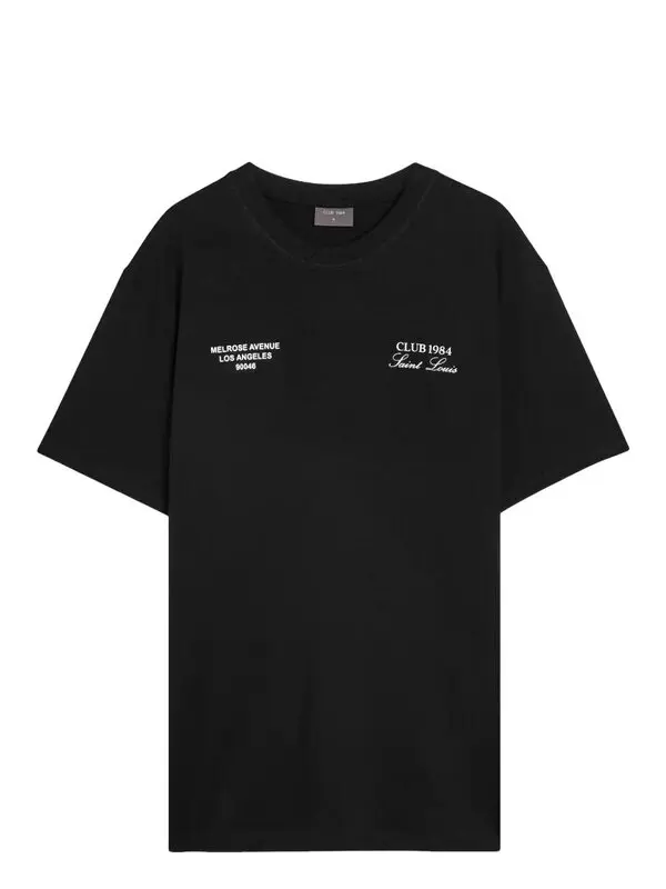 CLUB 1984 Text-print T-shirt - Black
