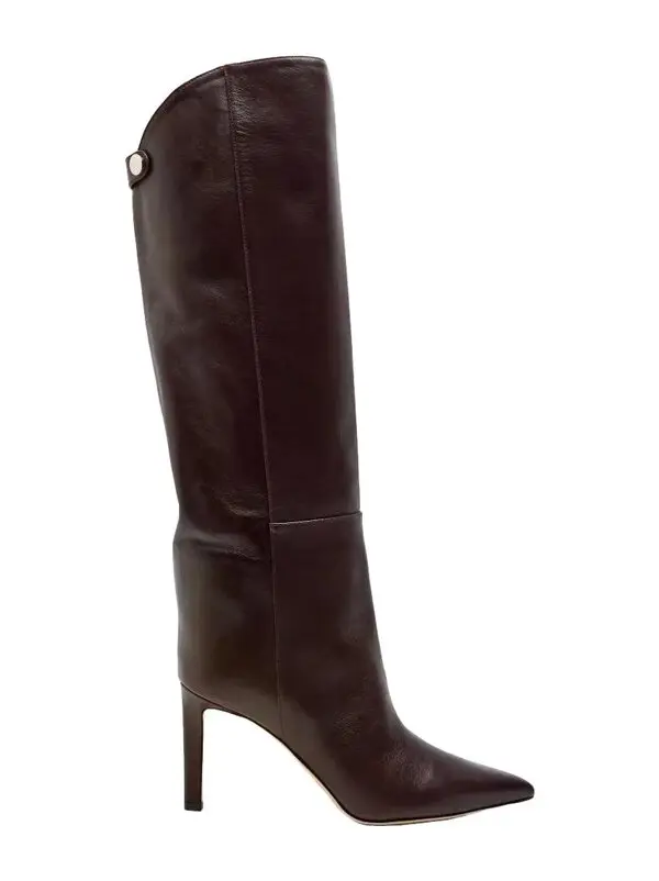 JIMMY CHOO Alizze 85 Knee-high Leather Boots - Brown