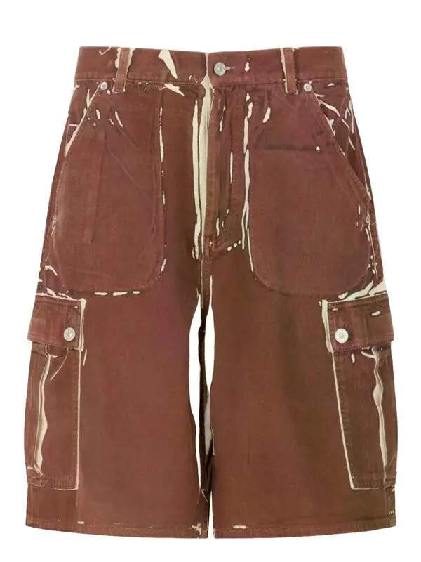 Marni Printed Belt-loop Shorts - Brown