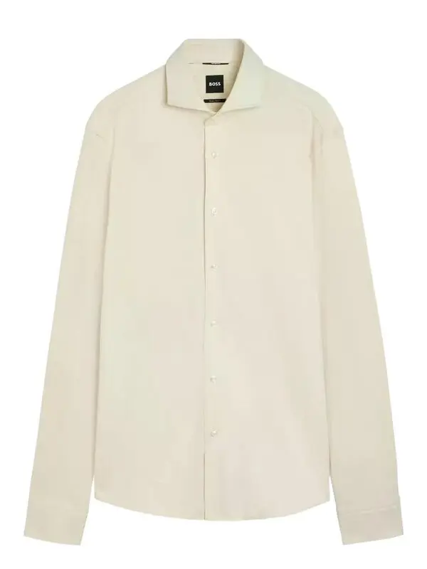 BOSS Regular Shirt In Cotton Poplin - Neutrals