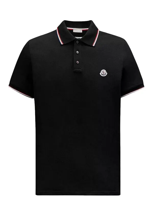 Moncler Tipped Short-sleeves Polo - Black