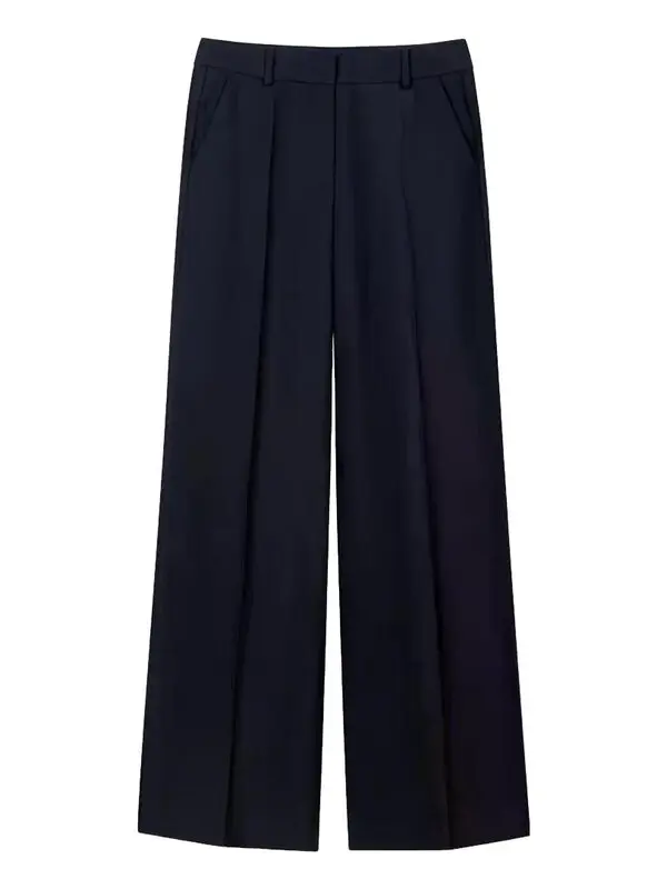 LUISA CERANO Gabardine Wide-leg Trousers - Blue
