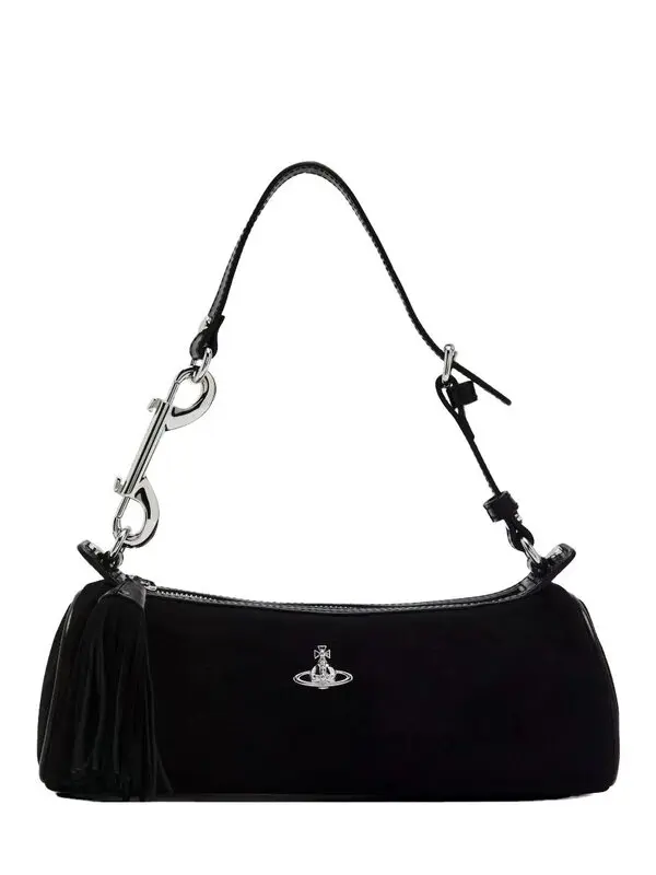 VIVIENNE WESTWOOD Cindy Logo-detail Suede Bag - Black