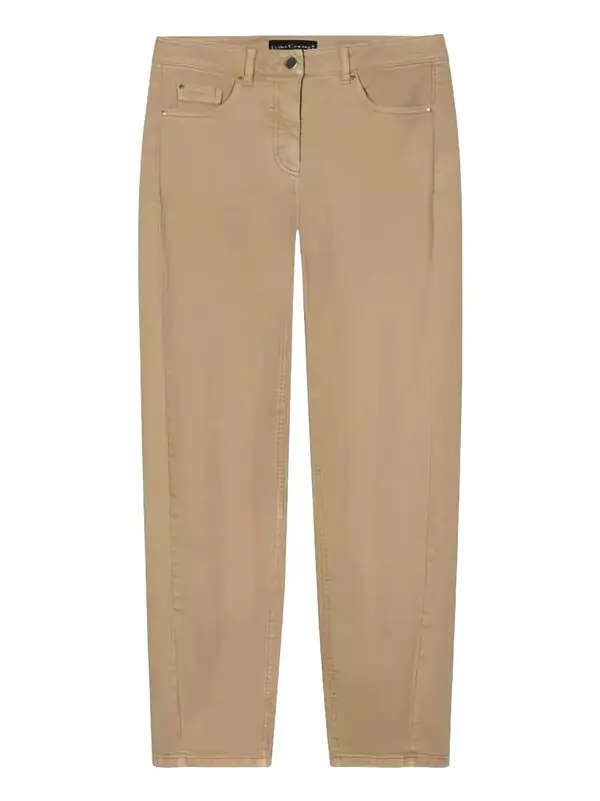 LUISA CERANO Barrel Leg Denim Trousers - Neutrals