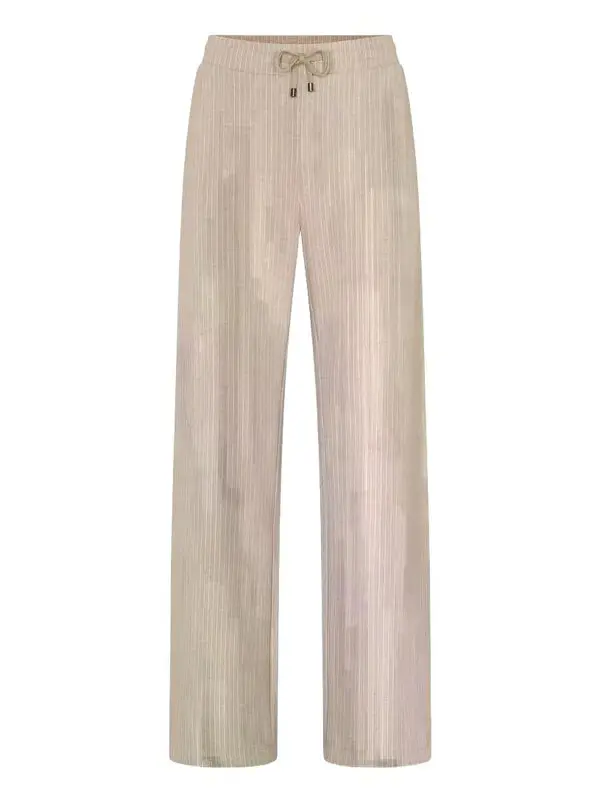 JUVIA Striped Drawstring Trousers - Neutrals