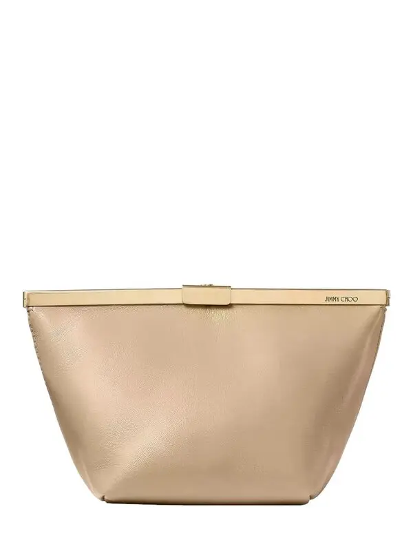 JIMMY CHOO Ganache Chain Clutch Bag - Neutrals