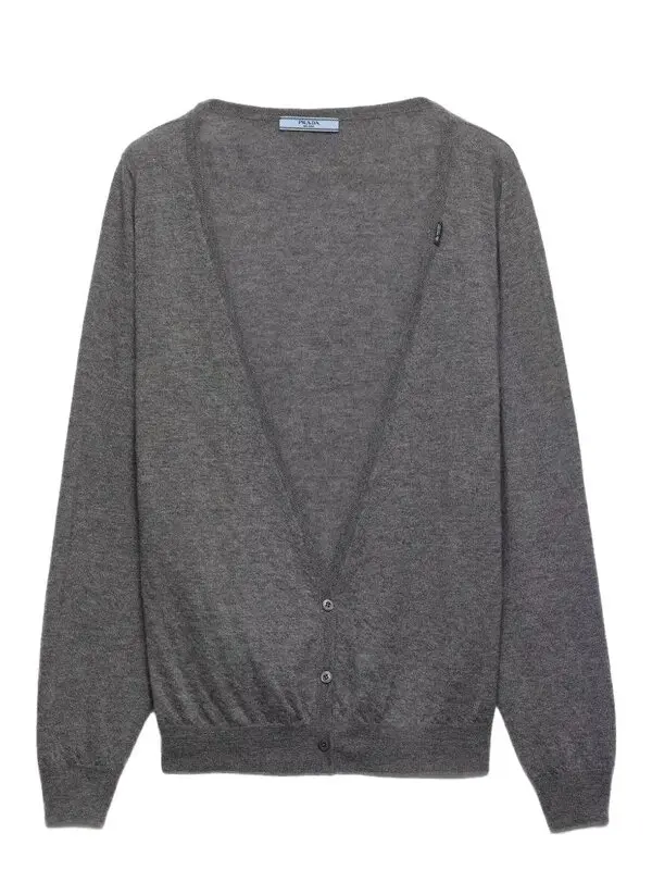 Prada Cashmere V-neck Cardigan - Grey