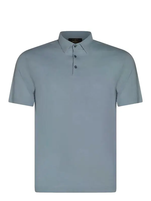ZANONE Button-up Polo Shirt - Blue