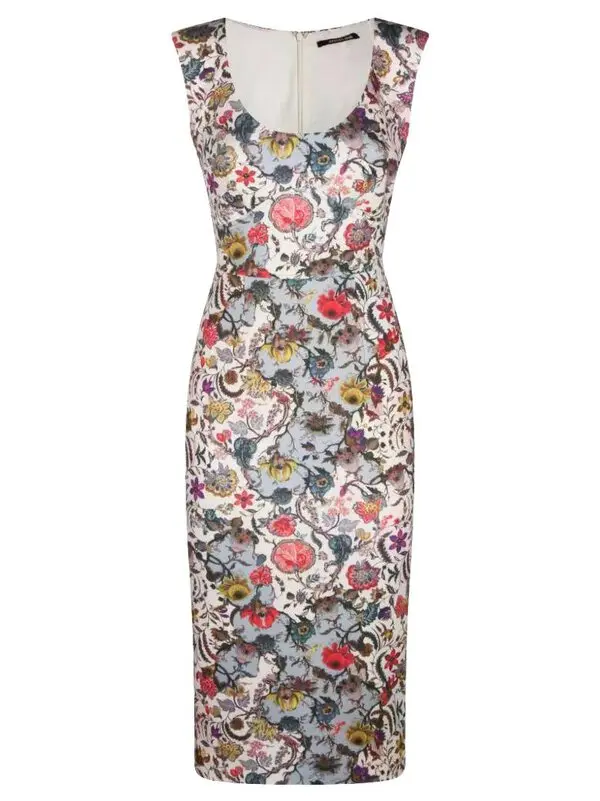 Roberto Cavalli Floral-print Dress - Neutrals